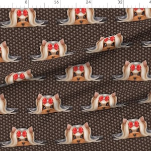 Yorkshire Terrier Dog Fabric Yorkie Beauty Yt Xl by Catialee Dog Yorkie ...