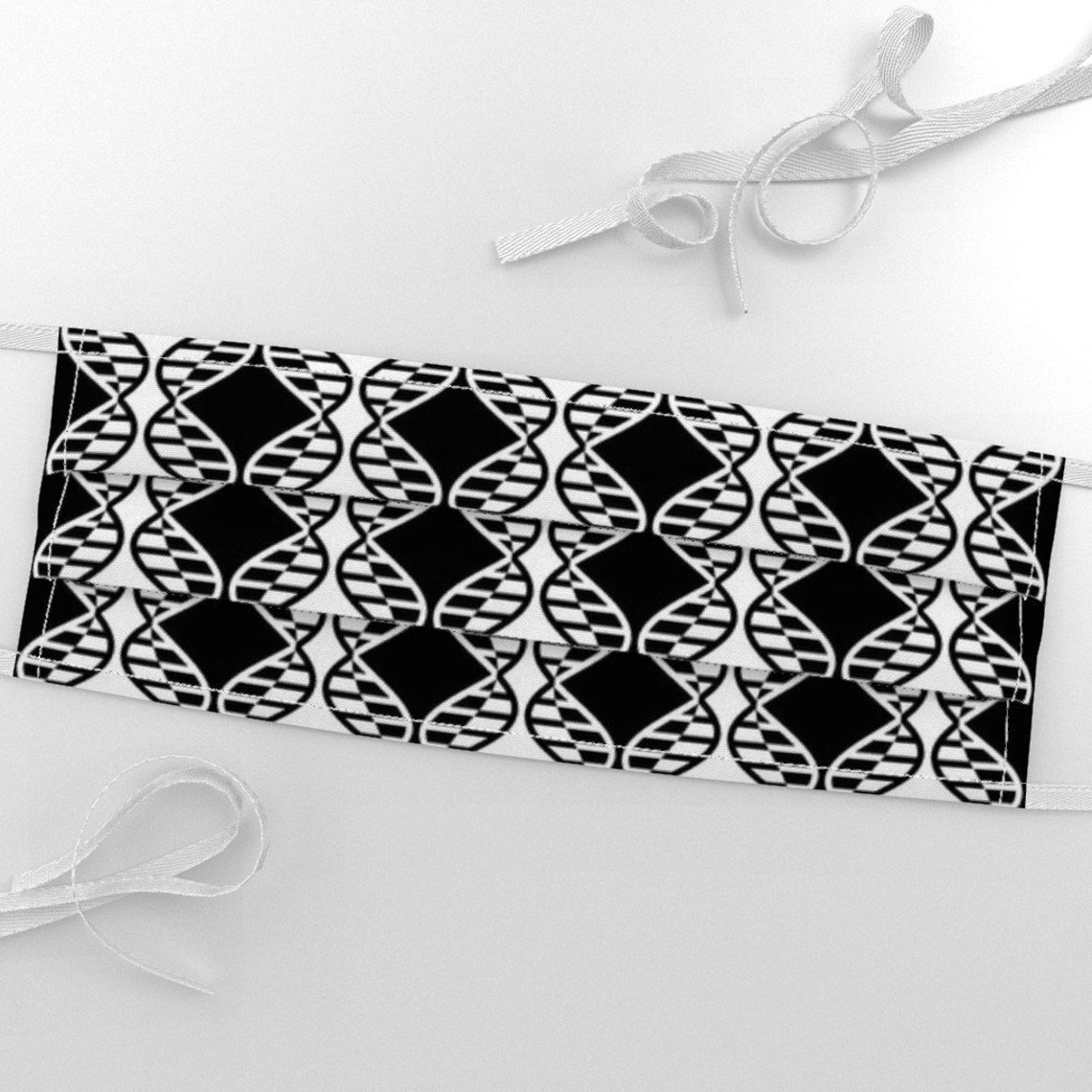 Science Fabric Dna Strands by Sef DNA Black and White | Etsy