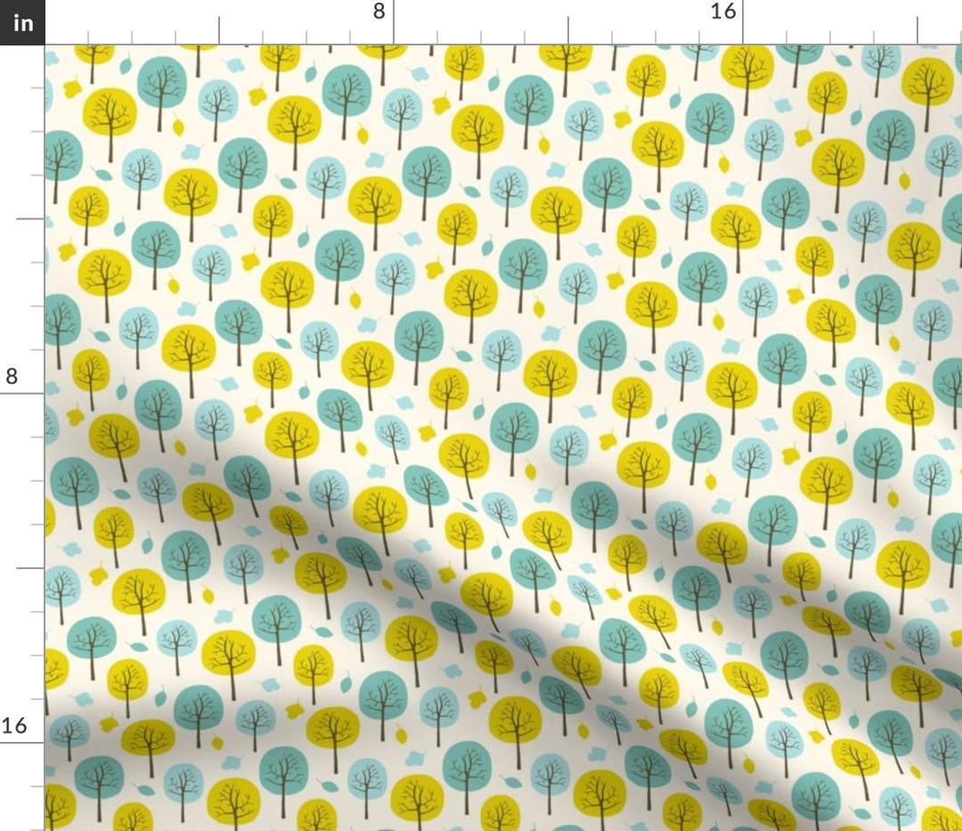 Trees Fabric Autumn Trees in the Park small by Heleen Vd Thillart Trees ...