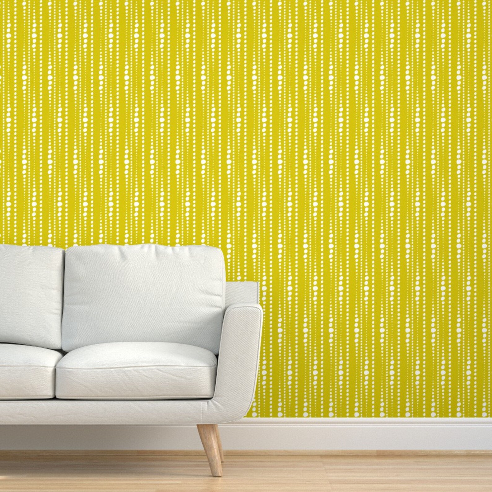 Stripe Wallpaper Abstract Geometric Yellow Green by | Etsy