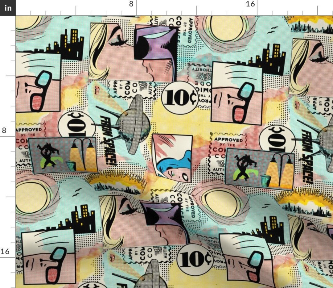Comic Books Fabric Comic Books by Thirdhalfstudios Comic Books Graphic ...
