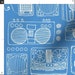 White Blue Radio Fabric Drawing of Boom Boxes white on - Etsy