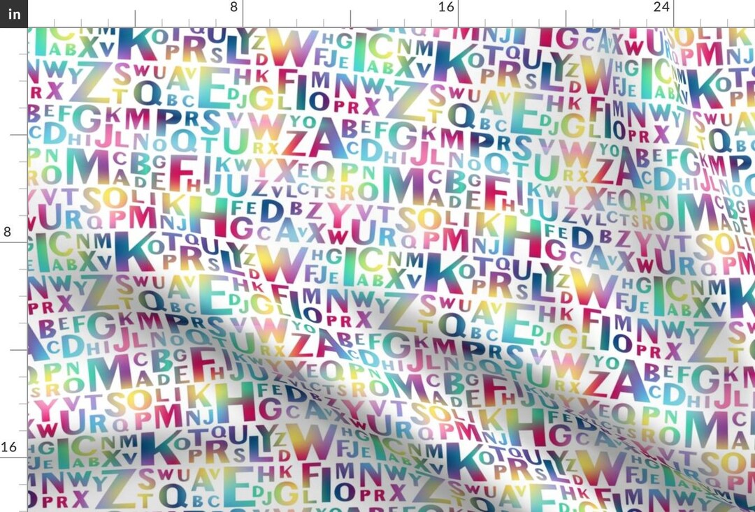Rainbow Alphabet Fabric - Alphabetical Rainbow by Dearchickie - Abcs ...