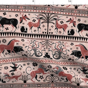 Greek Art Fabric Greek Mythical Beasts By Melaniegowprint | Etsy