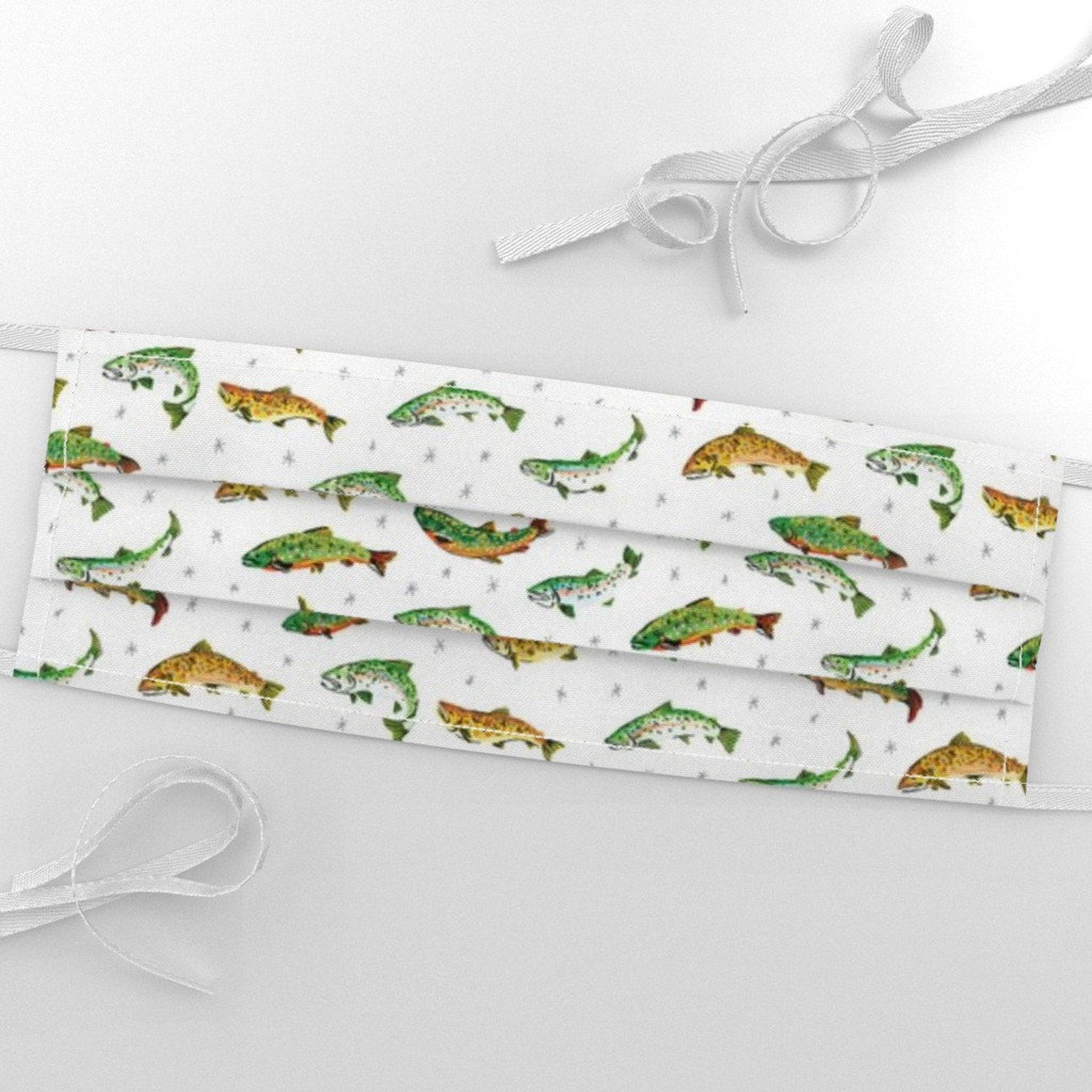 Trout Fabric Trout Party Rainbow Brook and Brown Trout by | Etsy