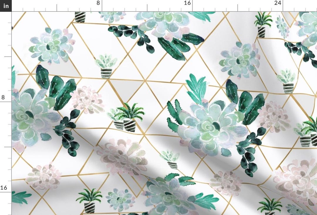 Boho Succulents Fabric - Succulent by Crystal Walen - Succulents Boho ...