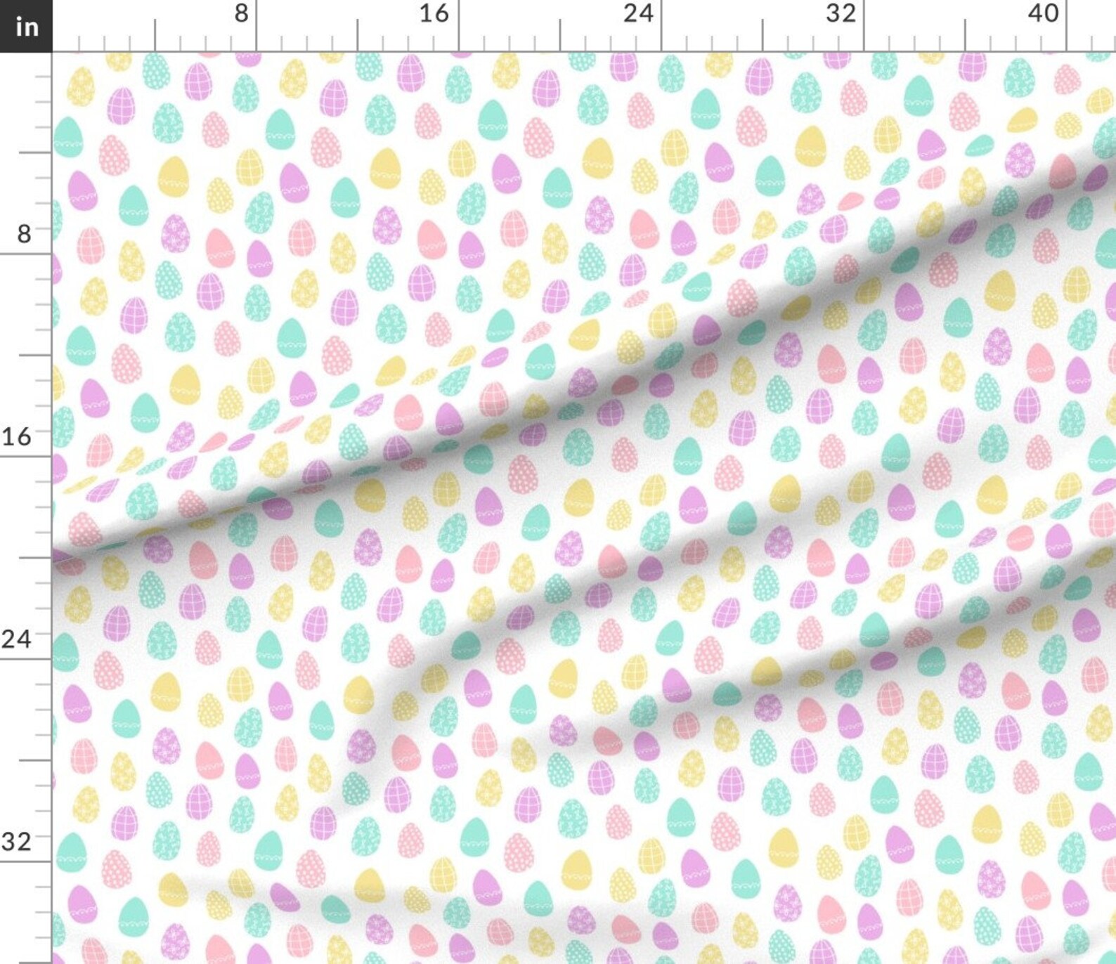 Easter Fabric Easter Eggs // Pastel Easter Egg Spring Fabric | Etsy
