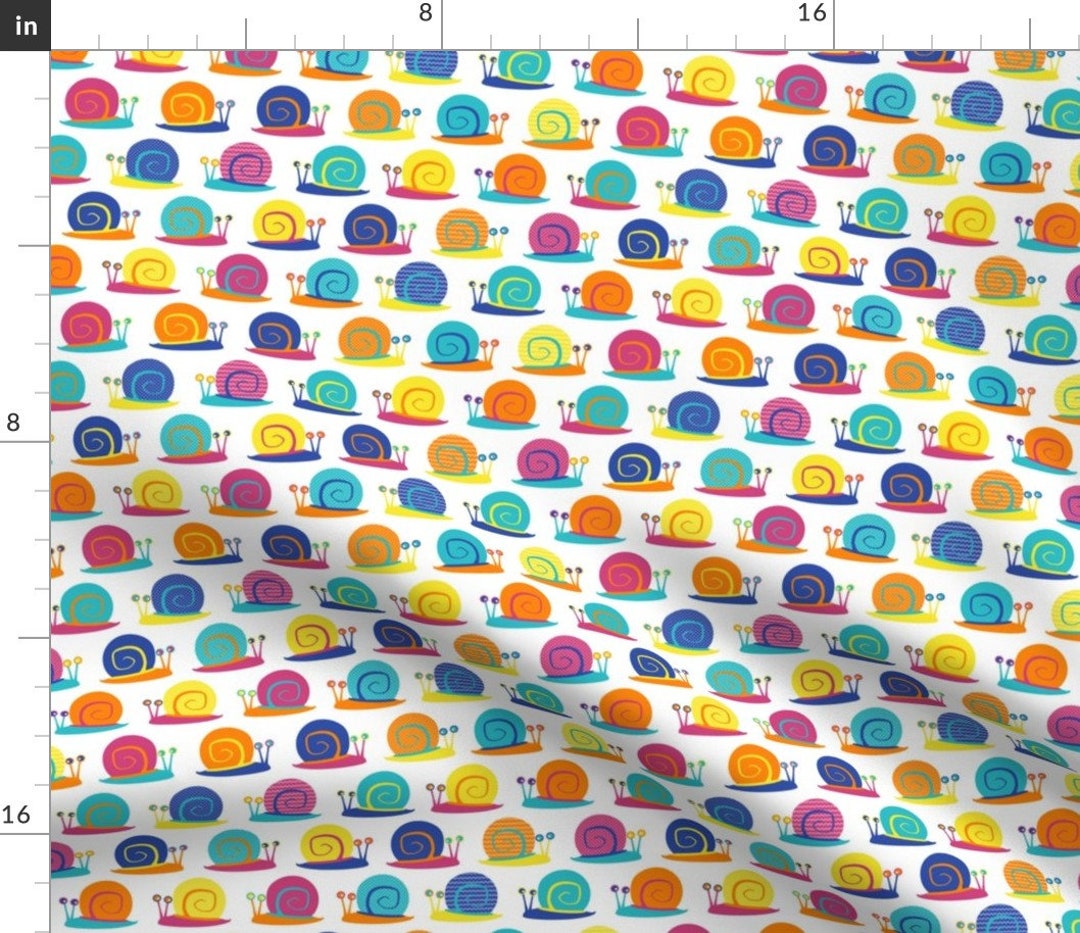 Colorful Snails Fabric Snail Party by Jannasalak Snails Shells Animals ...