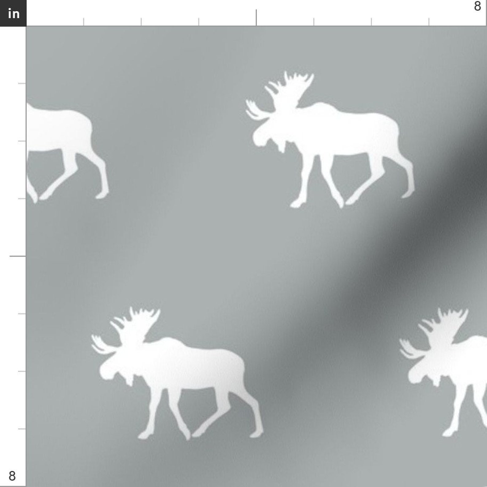 Moose Fabric Moose / Grey Custom Fabric by Little Arrow - Etsy