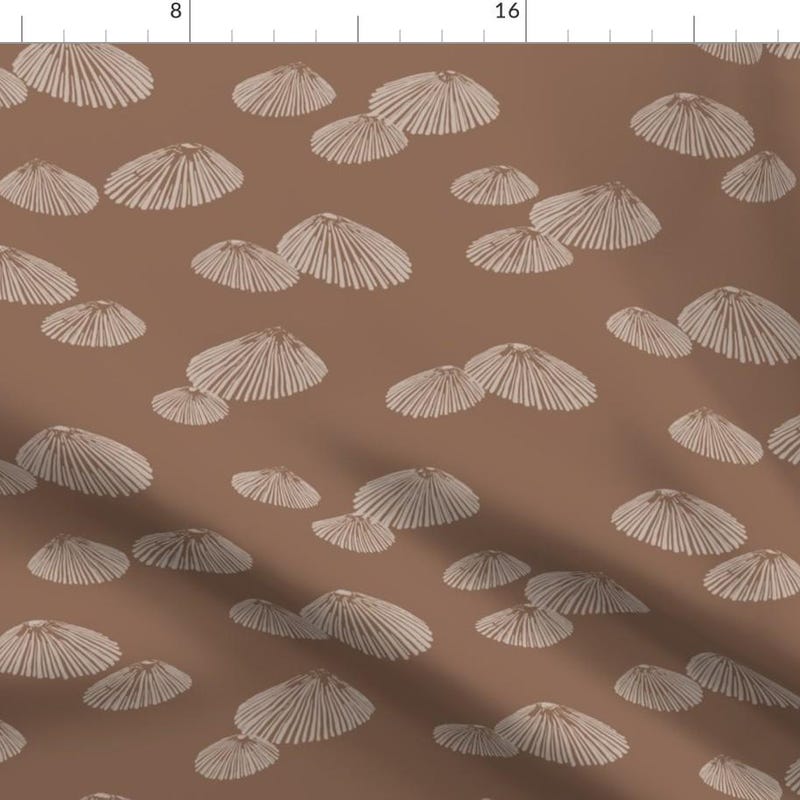 Brown Seashell Fabric - Etsy