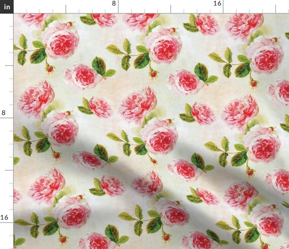 Vintage Peony Fabric Vintage Peony Floral by Acdesign | Etsy