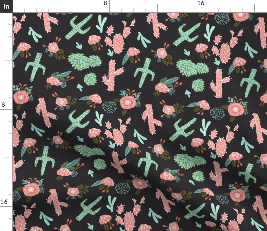 Cactus Fabric Cactus Floral Fabric Southwest Flower Cactus - Etsy