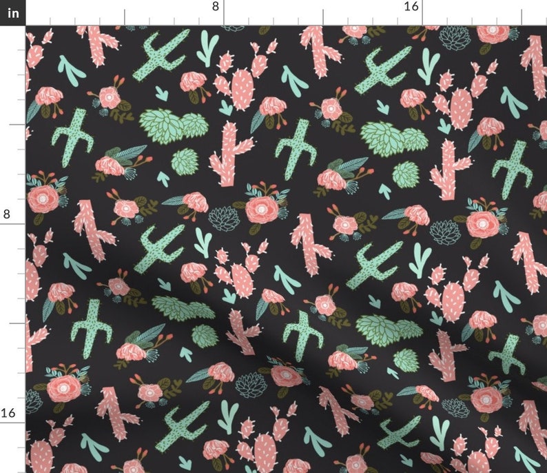 Cactus Fabric Cactus Floral Fabric Southwest Flower Cactus - Etsy