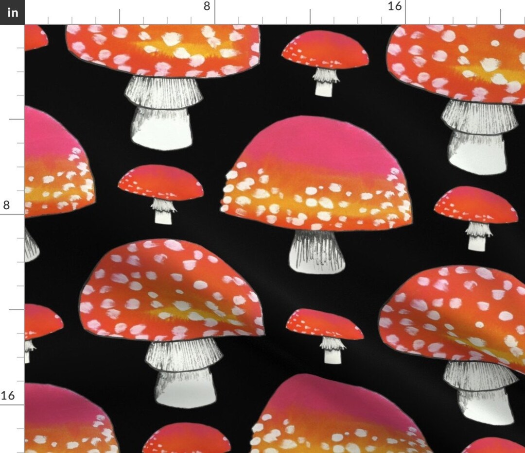 Fungi Fabric Fungi Pattern by Sarah Twist Fungi Mushroom - Etsy