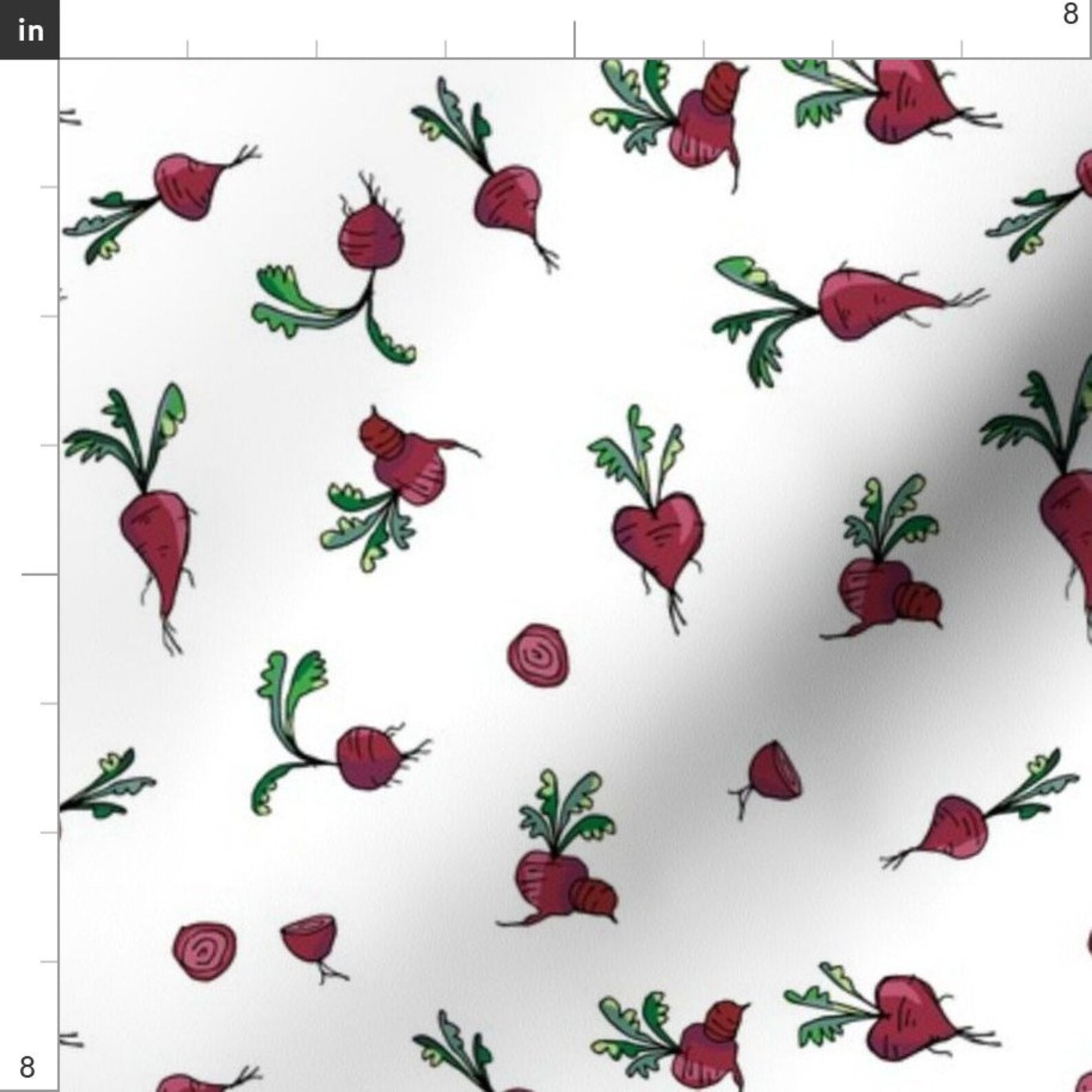 Beet Illustration Fabric Beets by Laurawrightstudio Hand - Etsy