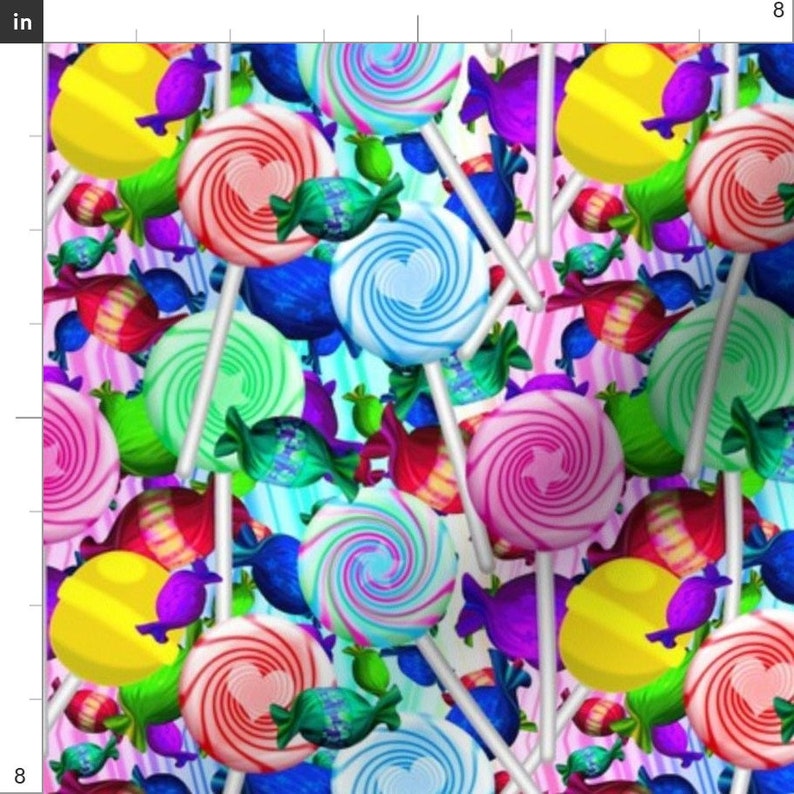 Candy Fabric Candy Lollipops Swirls Boiled Sweets Treat Food | Etsy