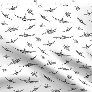 Airplane Fabric Plane Sketches Small by Thinlinetextiles Airplane ...