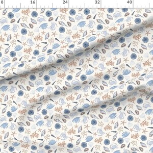 Coastal Seashell Apparel Fabric - Rock Pool by Hufton_studio - Soft ...