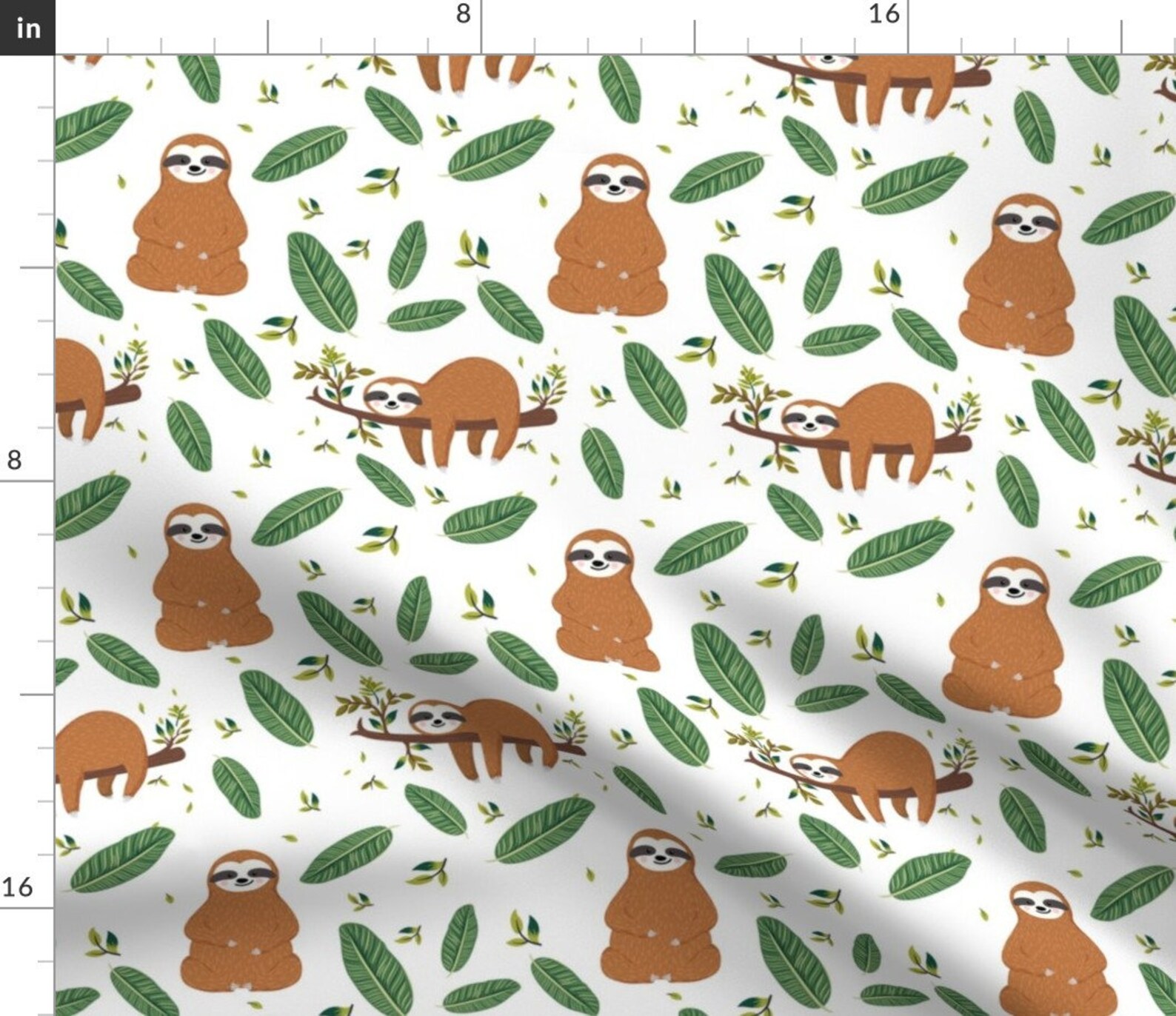 Sloth Fabric 7 Sloths Love Sleep by Shopcabin Sloth - Etsy
