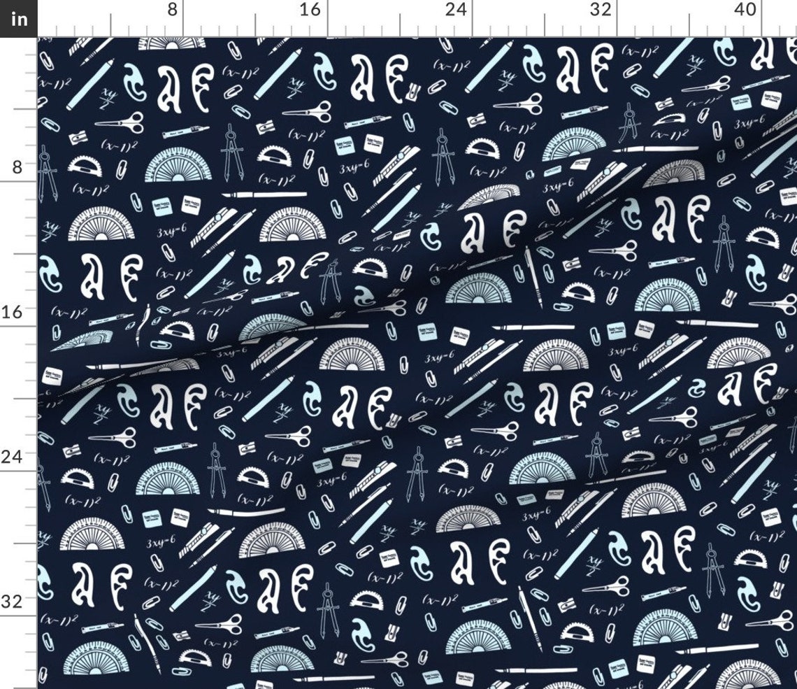 Maths Accessories Fabric Math Theme Fabric by Kapotka - Etsy