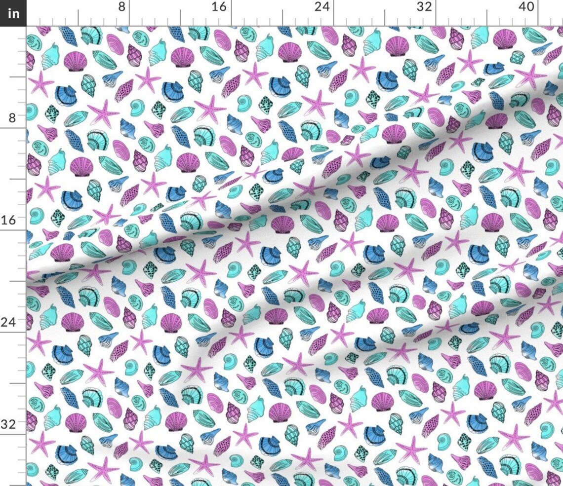 Shell Fabric Shells Fabric // Nautical Summer Shell Design - Etsy
