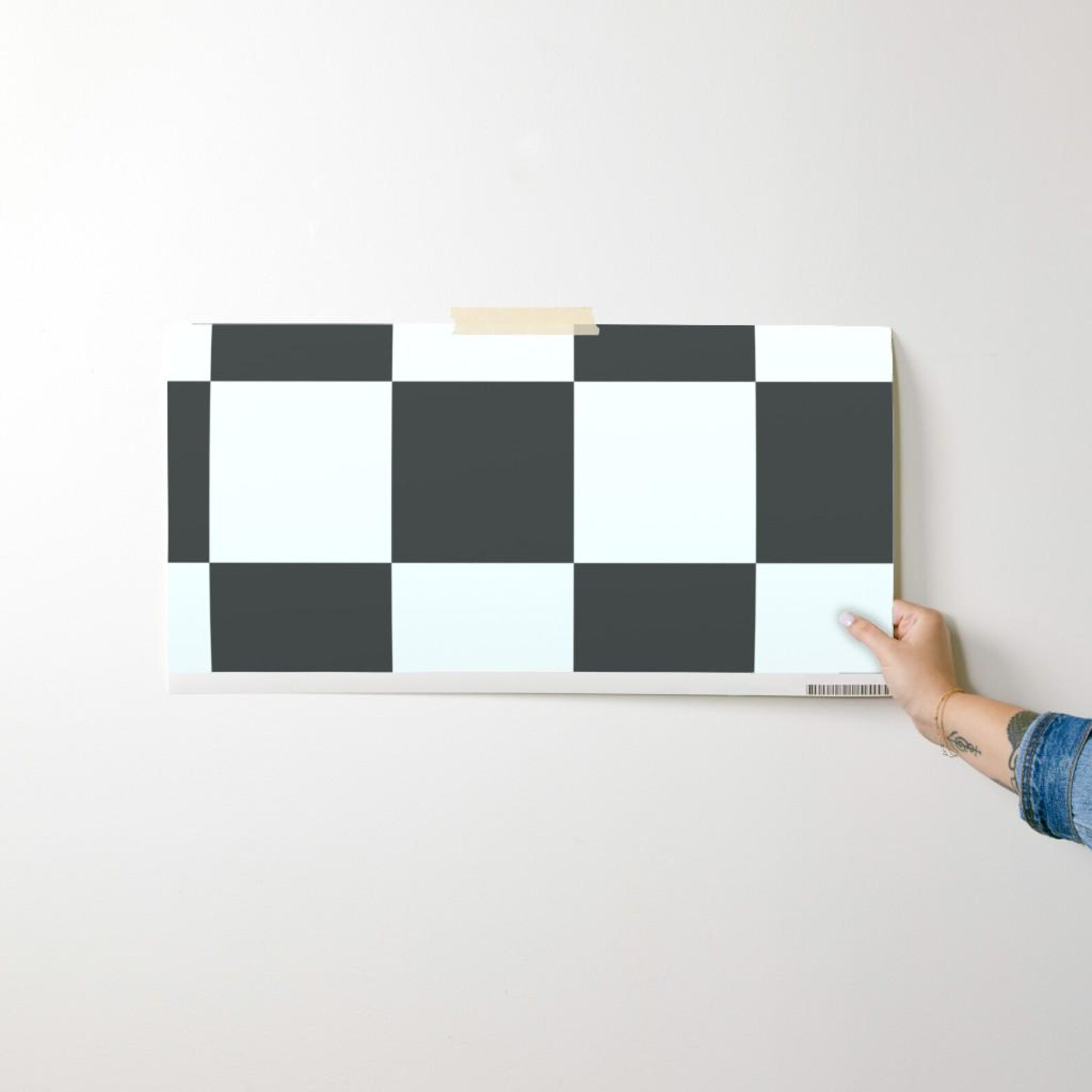 Retro Removable Peel and Stick Wallpaper - Check Checkerboard Black and ...