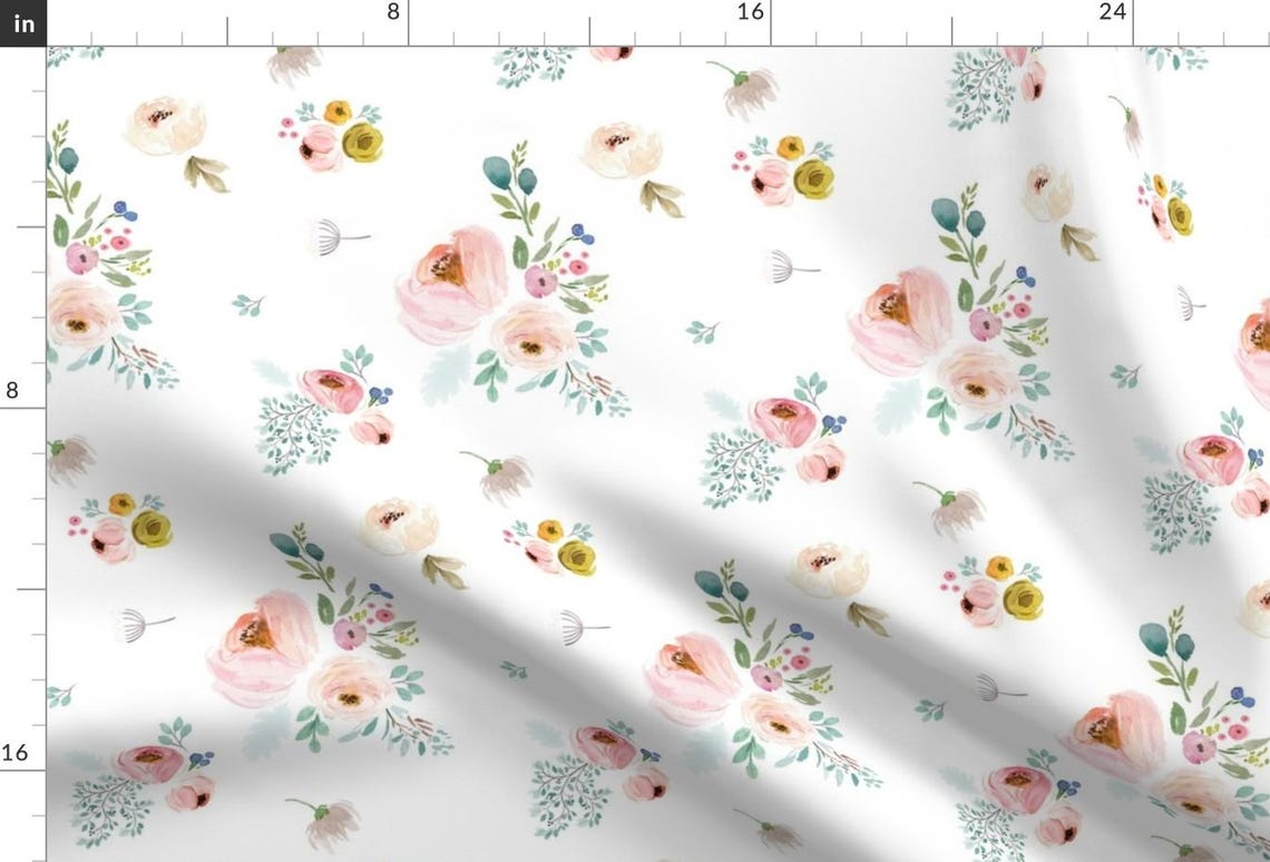 Spring Fabric - 9" April in Love by Shopcabin - Pink Floral Vintage ...