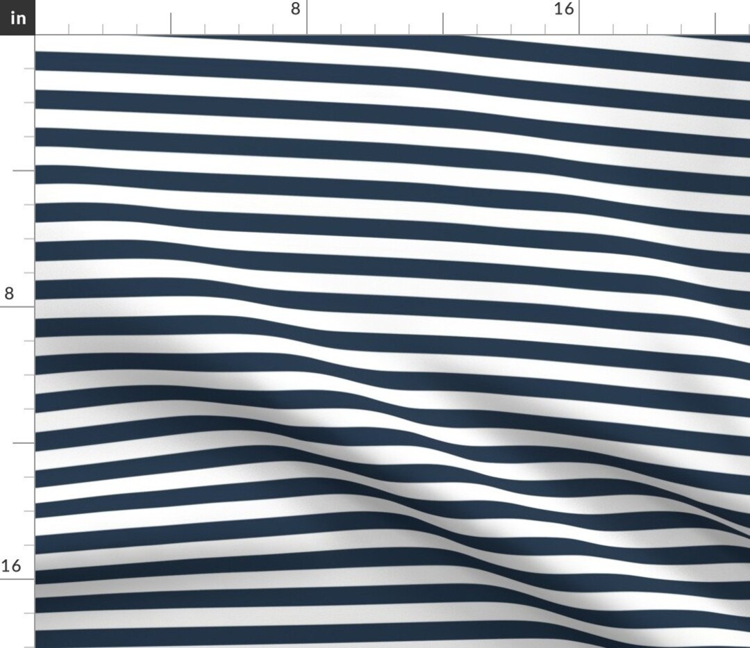 Nautical Stripe Fabric Navy and White Stripe by - Etsy
