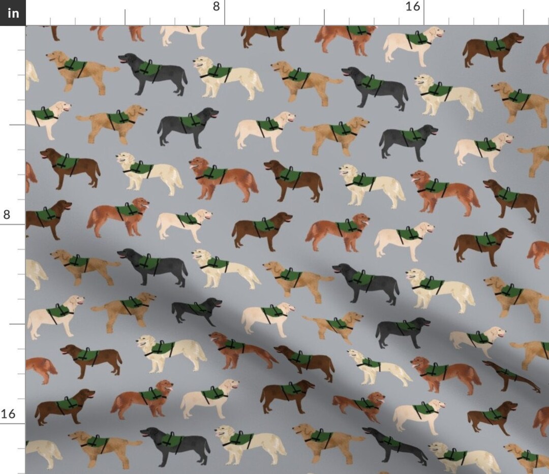 Labrador Fabric Service Dogs Design by Petfriendly Lab Working Dog Pet ...