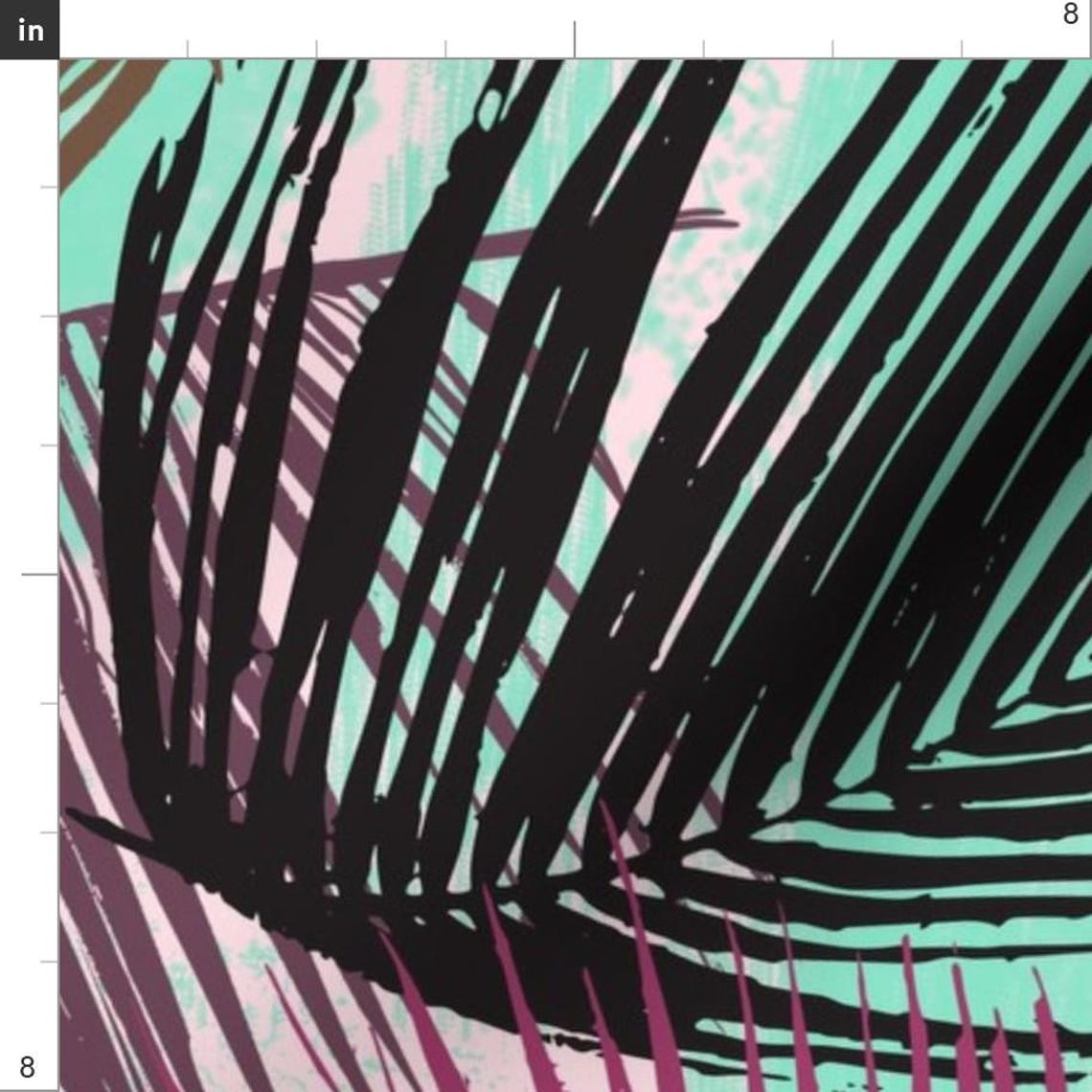 Bright Tropical Palms Fabric - Tropical Palm Leaves by Fable Design ...