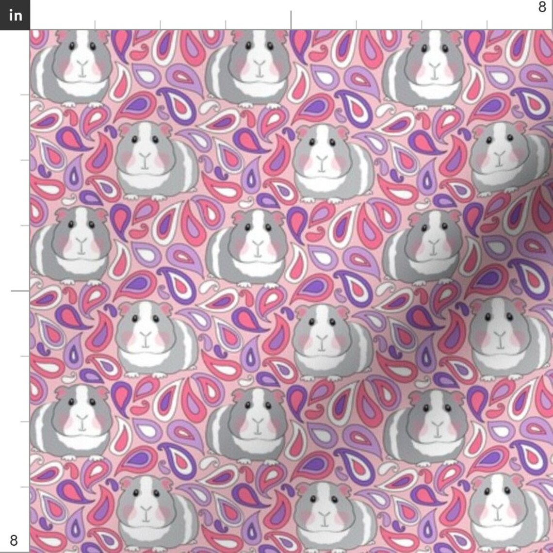Guinea Pig Fabric Guinea Pigs by Lilcubby Pink Purple - Etsy
