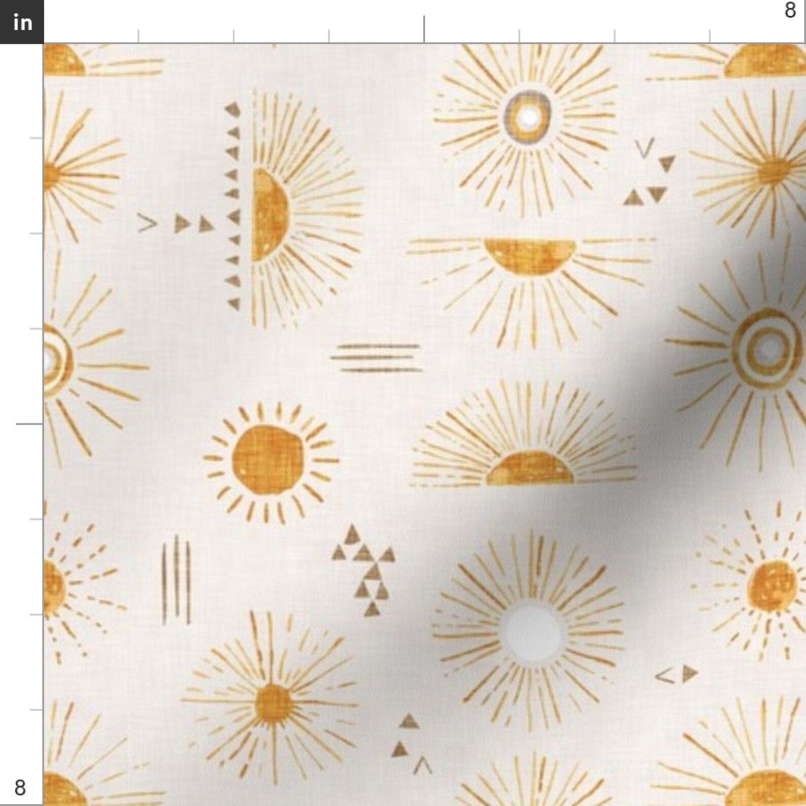 Sun Fabric Sun Rays by Nouveau Bohemian Beige Orange - Etsy