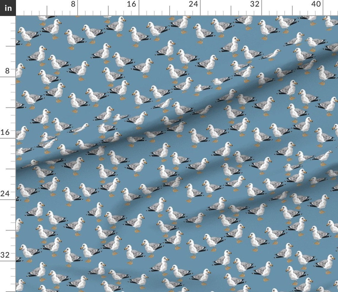 Seagull Fabric Seagulls By Taraput Seagull Beach Birds | Etsy