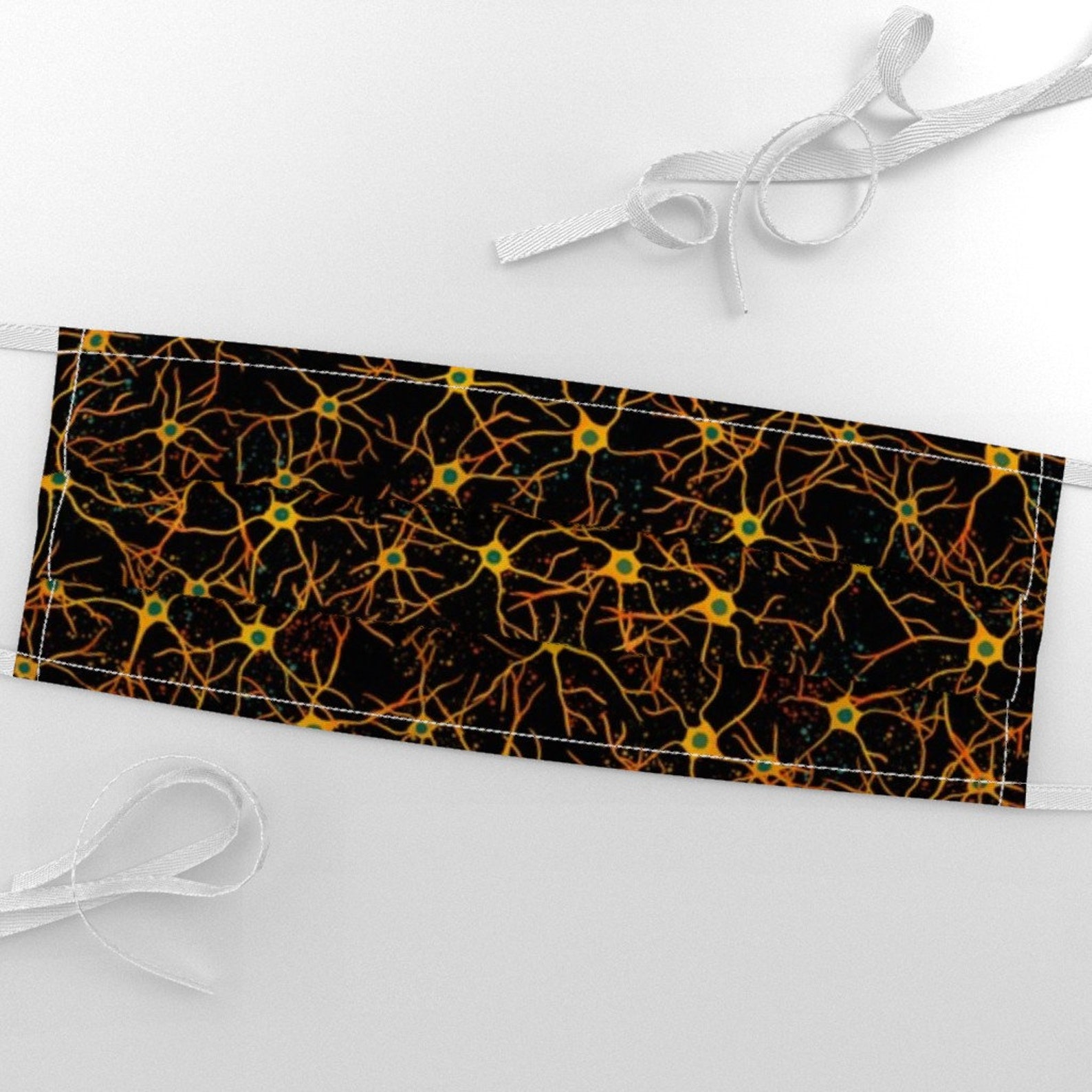 Astrocyte Orange Neurons Fabric Astrocytes In Warm Colors By | Etsy