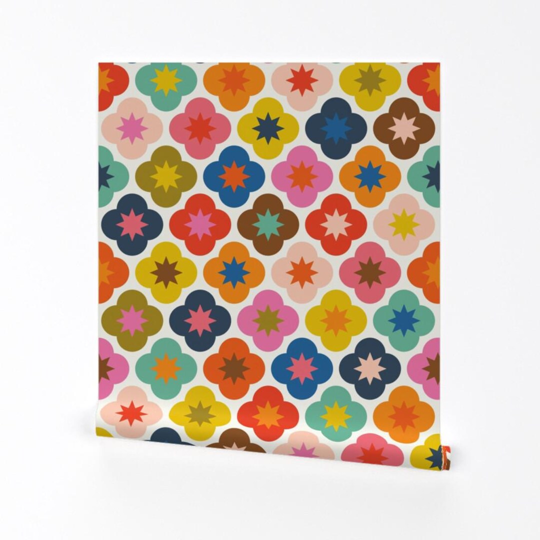Multicolor Geometric Removable Peel and Stick Wallpaper - Stars ...