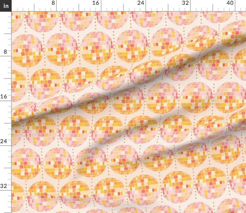 Mirror Ball Fabric Disco Revival by Garabateo Pastel - Etsy