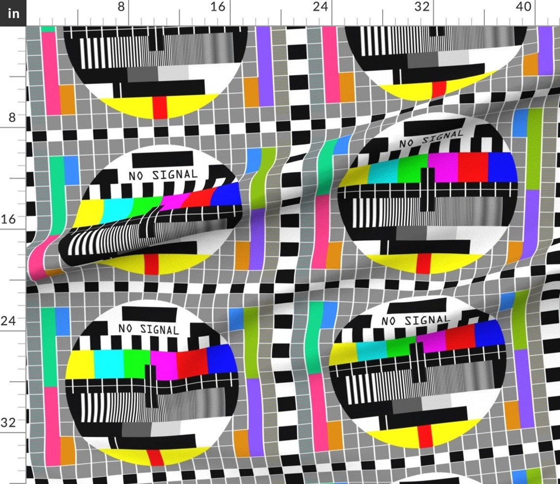 Tv Test Cards Fabric Television Test Cards Rainbow Signals - Etsy