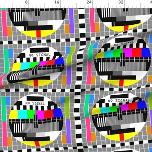 Tv Test Cards Fabric Television Test Cards Rainbow Signals | Etsy