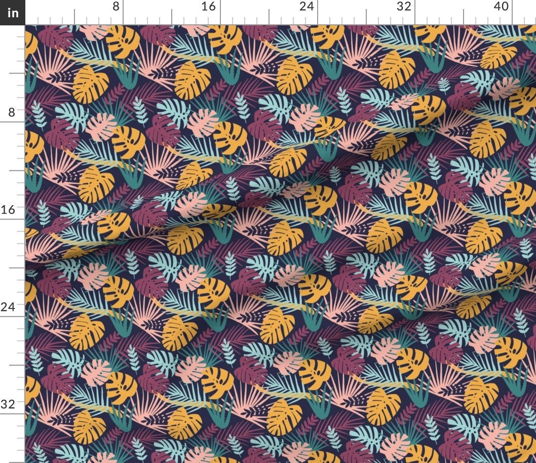 Tropical Monstera Fabric Tropical Hawaii by Tasiania | Etsy