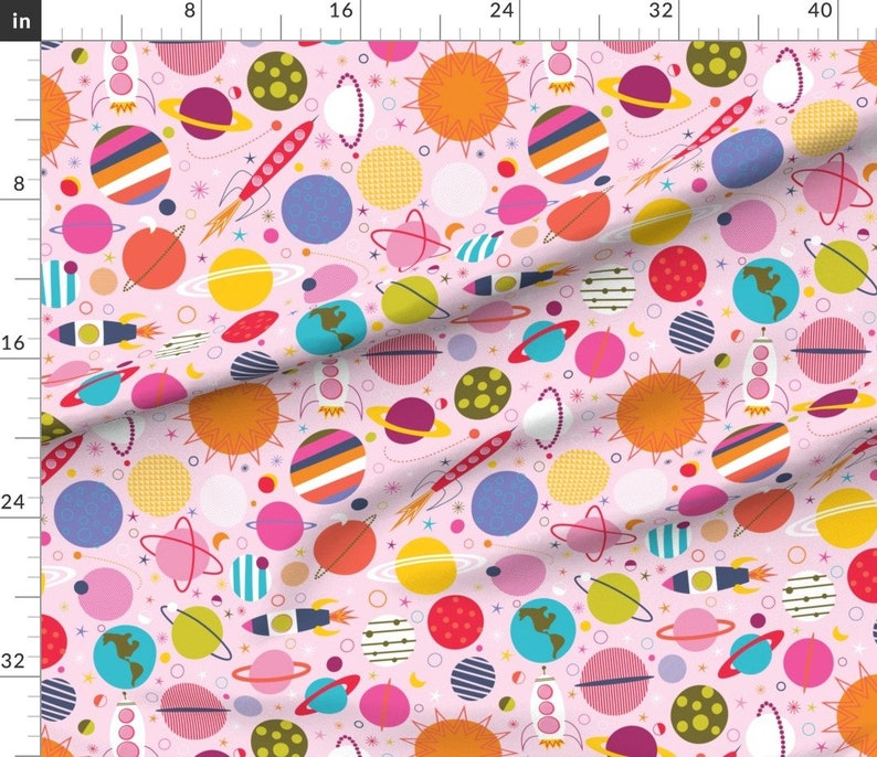 Space Fabric Rocket Science by Katerhees Solar System - Etsy
