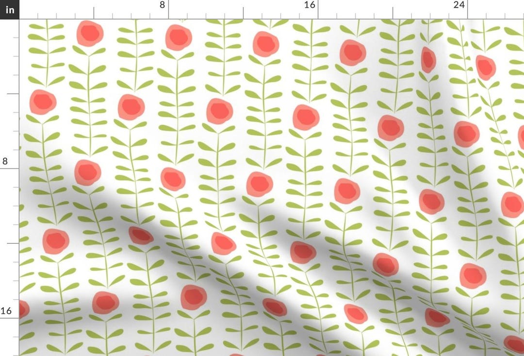 Pink Floral Fern Fabric - Fern Pink By Screamingsquirrelstudio - Mod ...