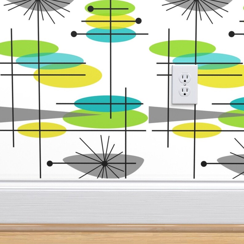 Mid-Century Modern Wallpaper Mid Mod By Hot4tees BgYahoo | Etsy