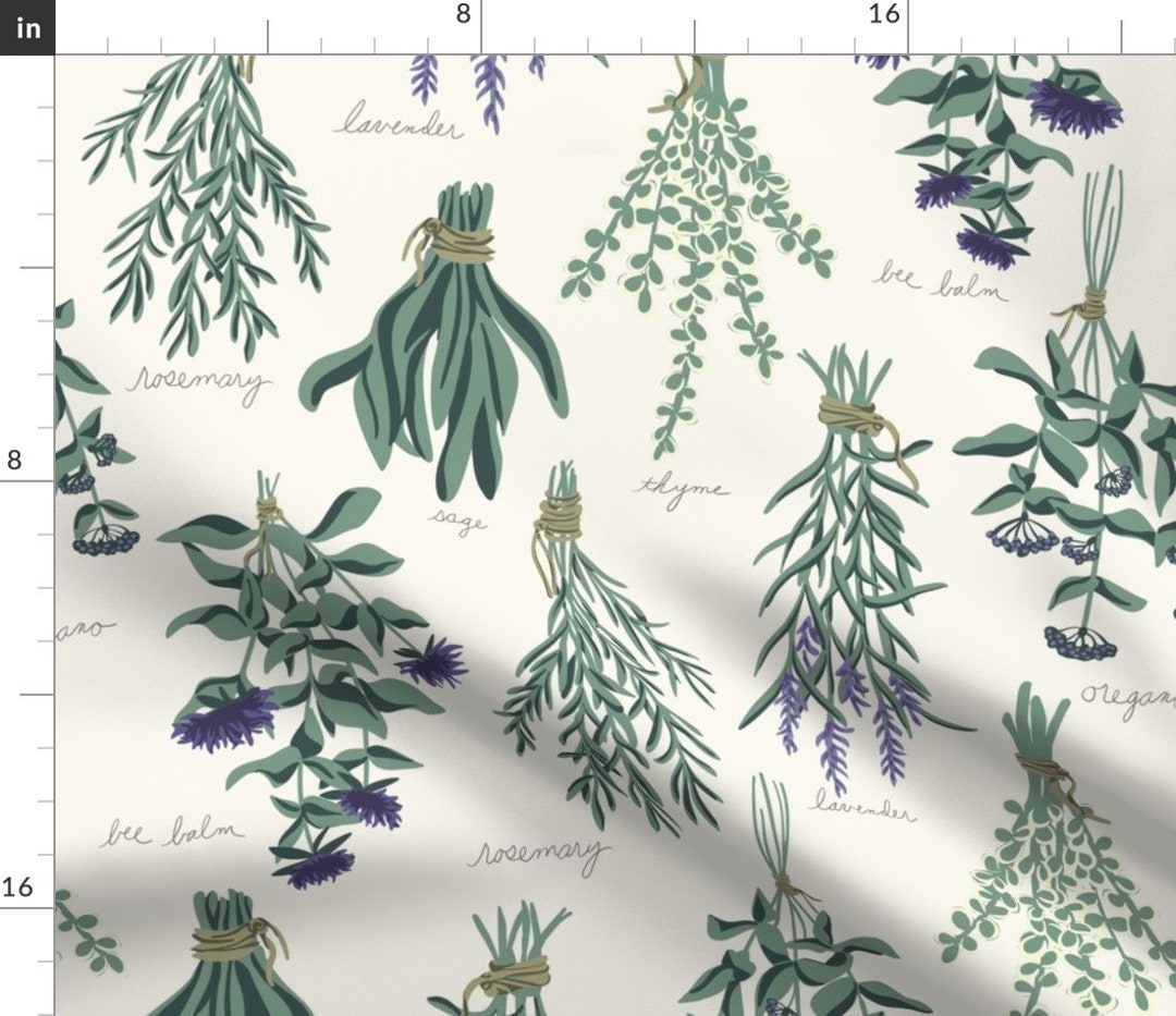Aromatherapy Fabric Healing Herbs by Fernlesliestudio - Etsy