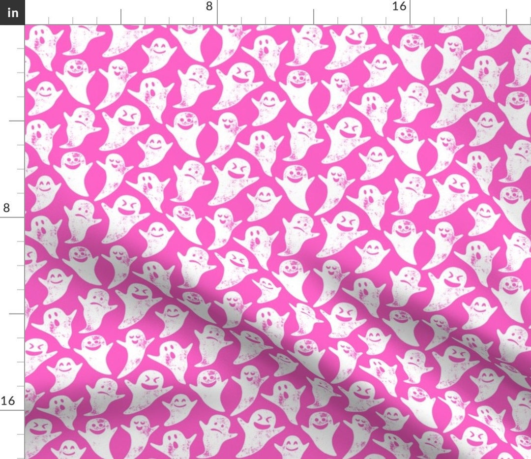 Ghost Fabric Ghost on Hot Pink Halloween by Littlearrowdesign Block ...