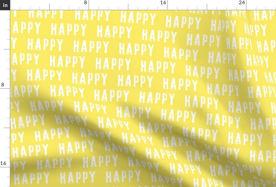 Happy Fabric - Happy on Summer Sunny Yellow by Littlearrowdesign Cute ...