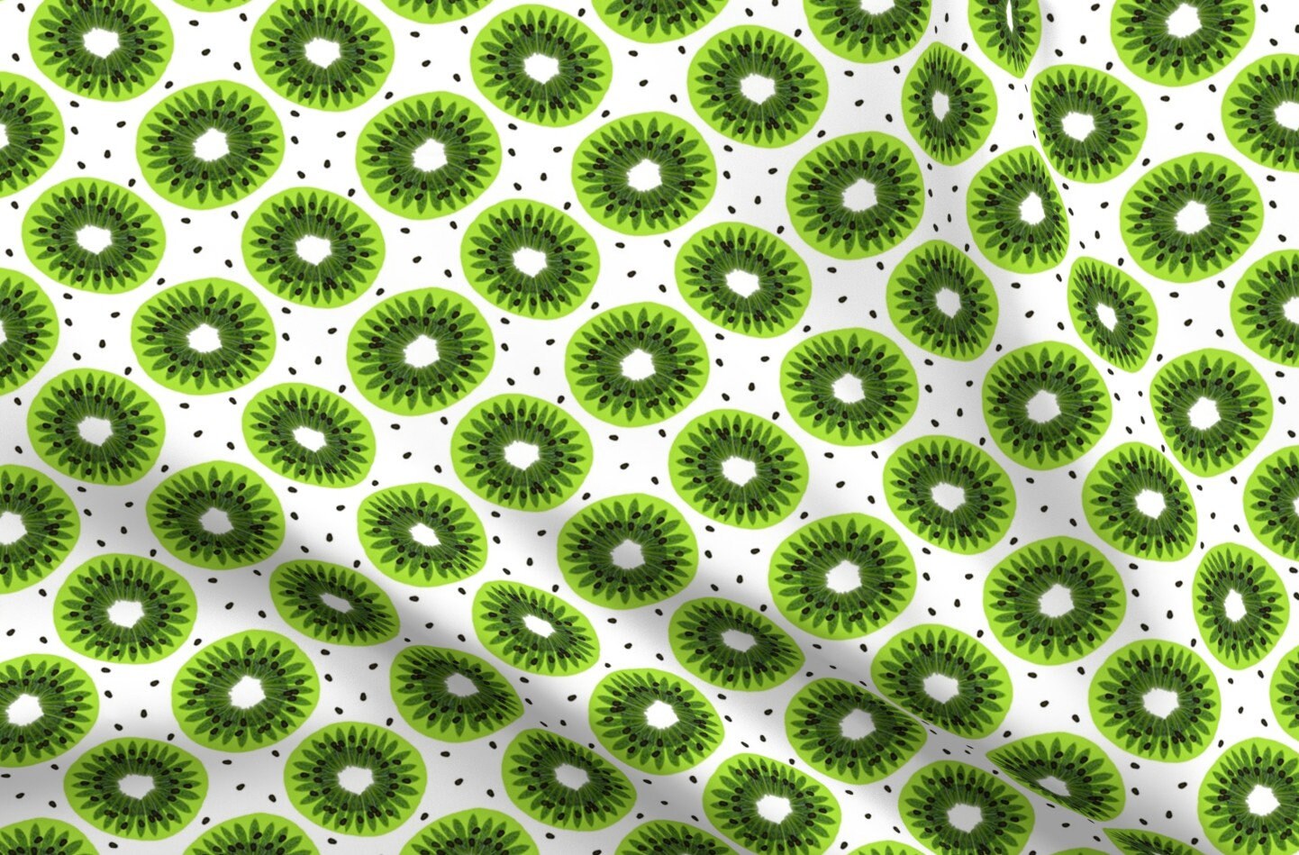 Green Kiwi Fabric Kiwi By Uramarinka Green Summer Fruit | Etsy