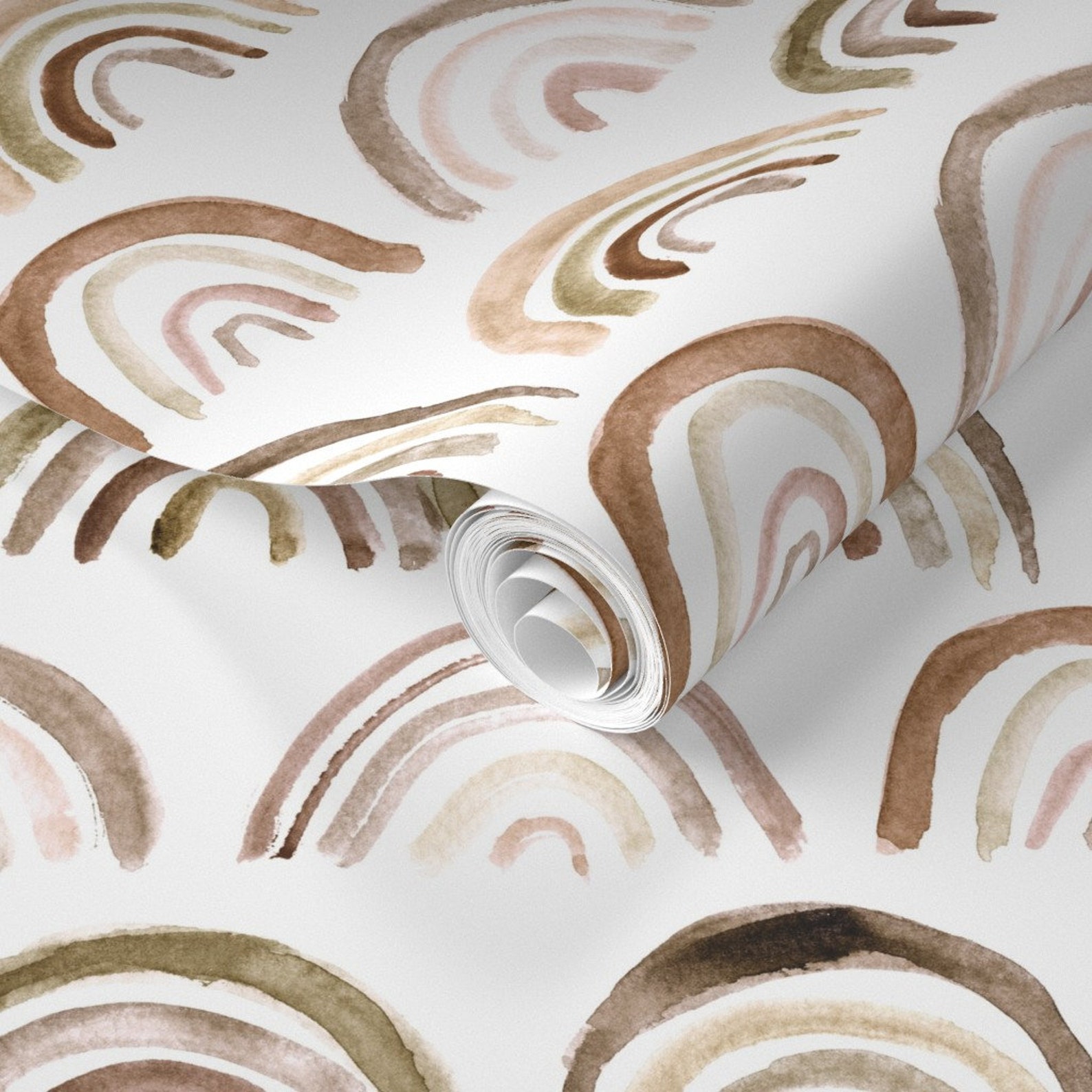 Rainbow Wallpaper-nursery Earthy Colors by - Etsy