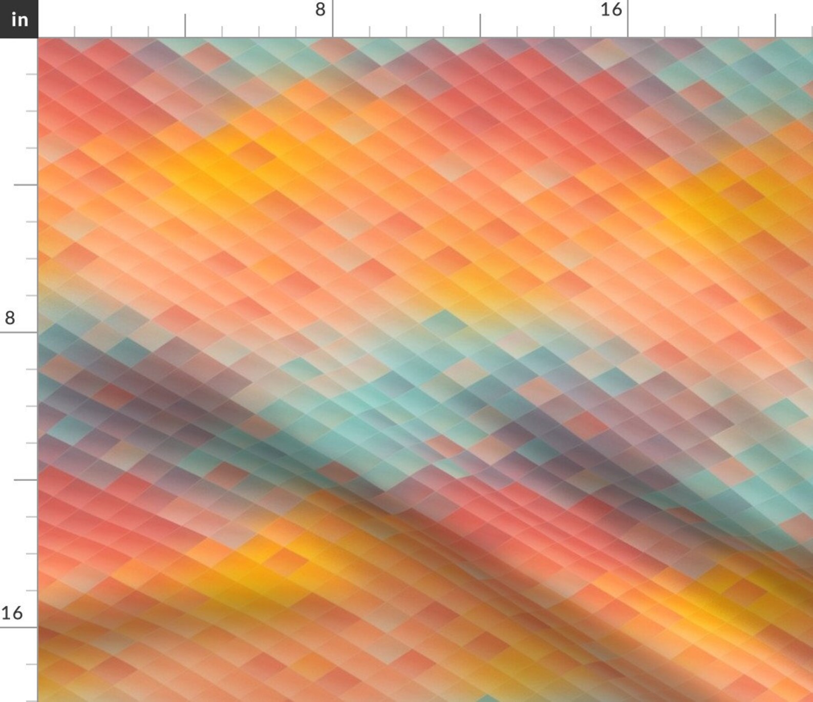 Sunrise Fabric Geometric Rainbow Diamonds By Taranealart | Etsy