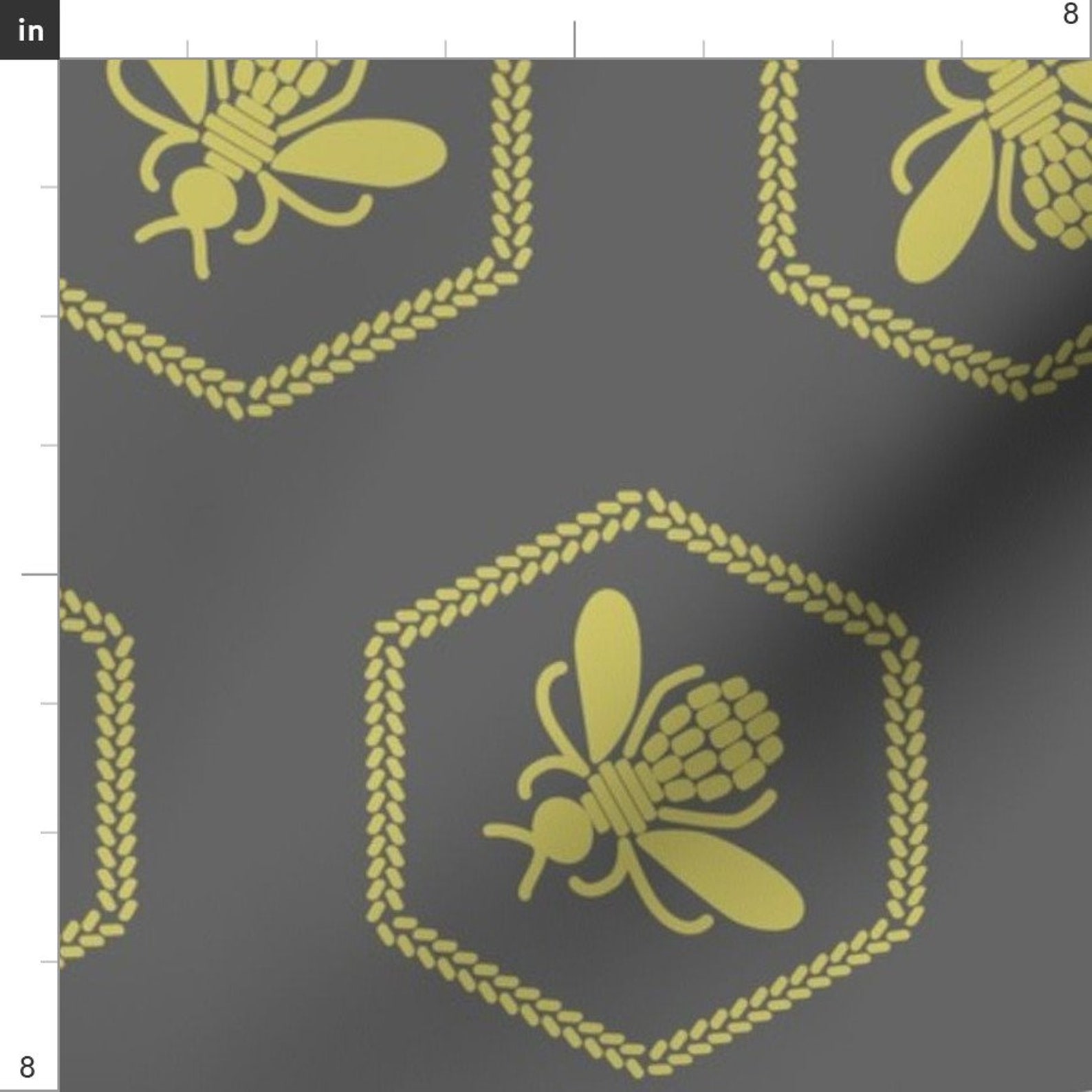 Bee Hive Fabric Hive Mind by Janelle Wooten Bee Hives Gray | Etsy