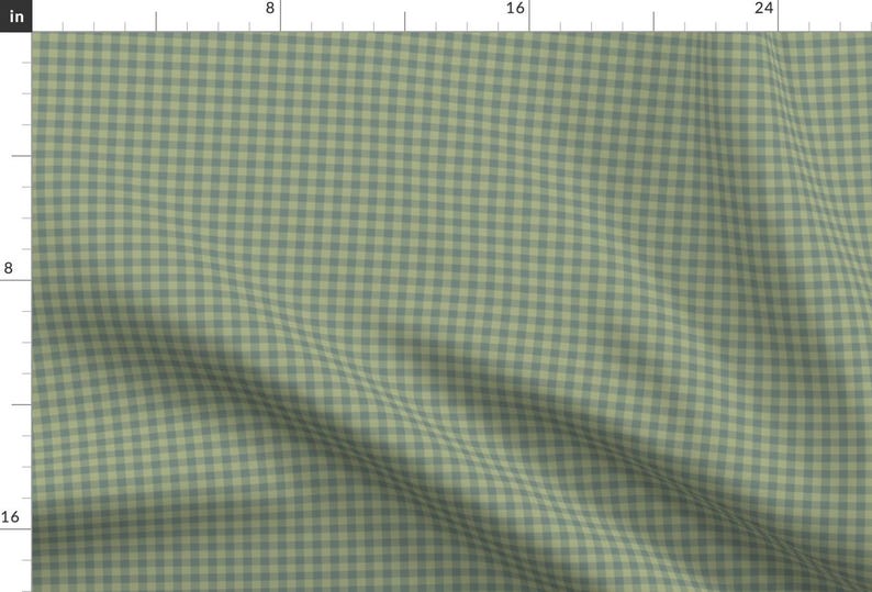 Sage Green Check Fabric - Sage Green Gingham by Weavingmajor - Autumn ...